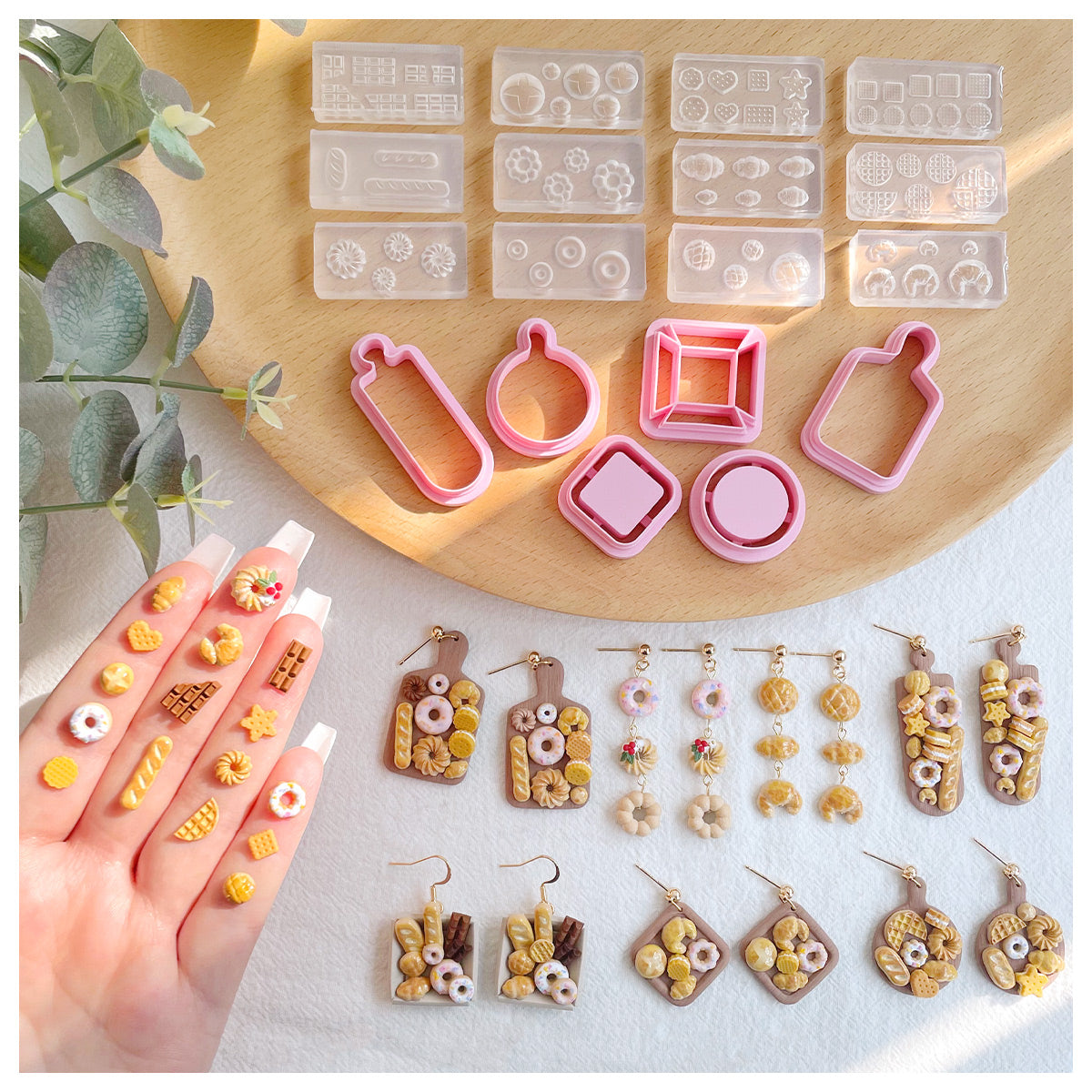 KEOKER Dessert & Bread Polymer Clay Molds and Charcuterie Boards Clay