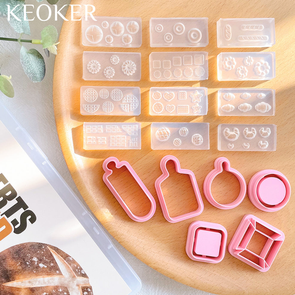 KEOKER Dessert & Bread Polymer Clay Molds and Charcuterie Boards Clay
